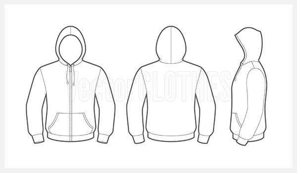 Blank Hoodie Template Vector At Vectorified Collection Of Blank 