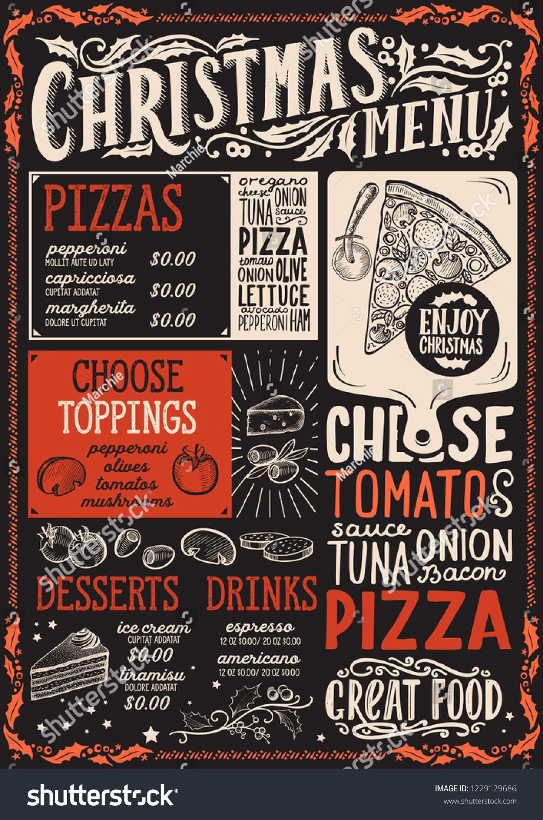 Christmas Menu Vector At Collection Of Christmas Menu Vector Free For Personal Use