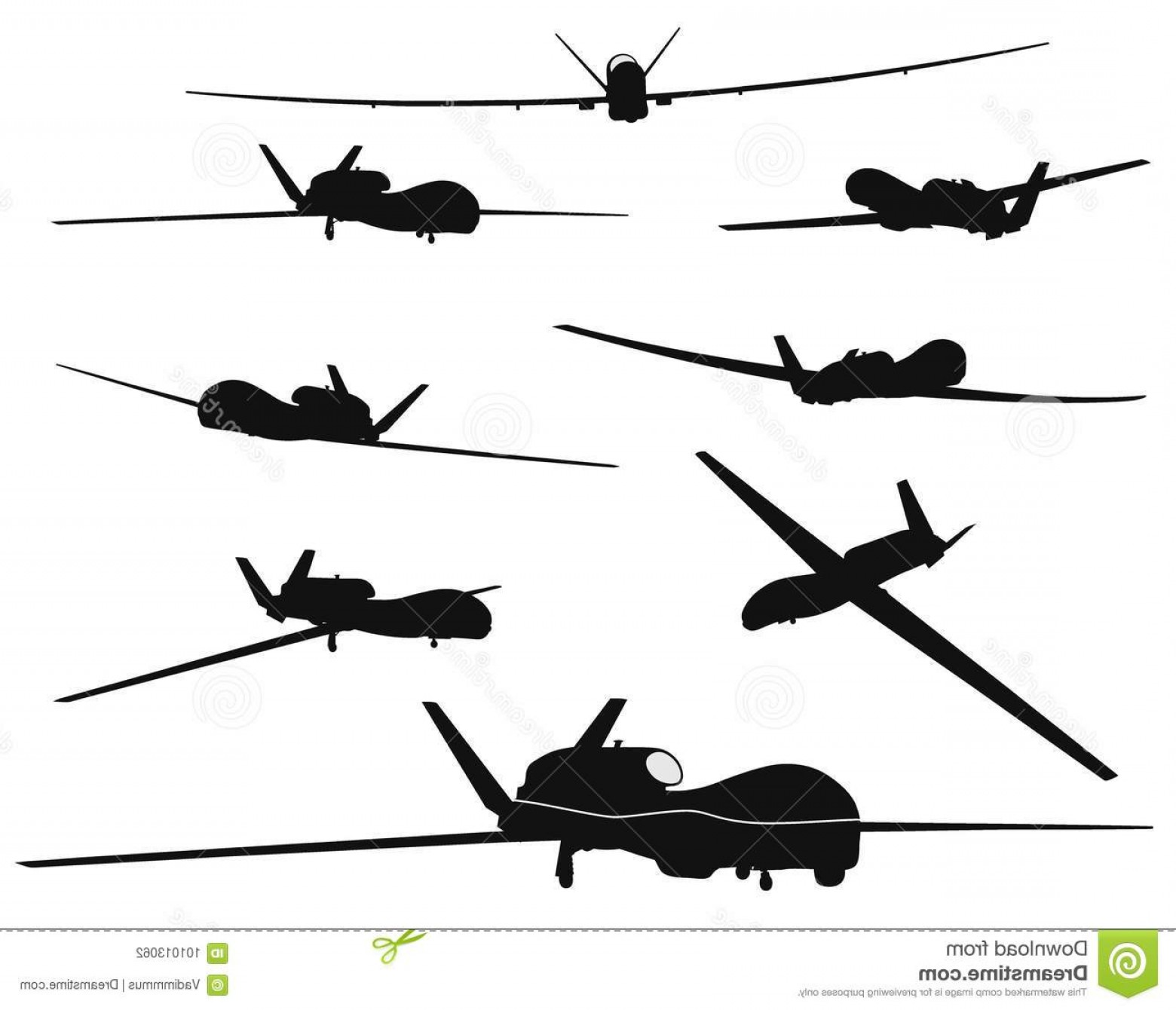 Drone Silhouette Vector At Collection Of Drone