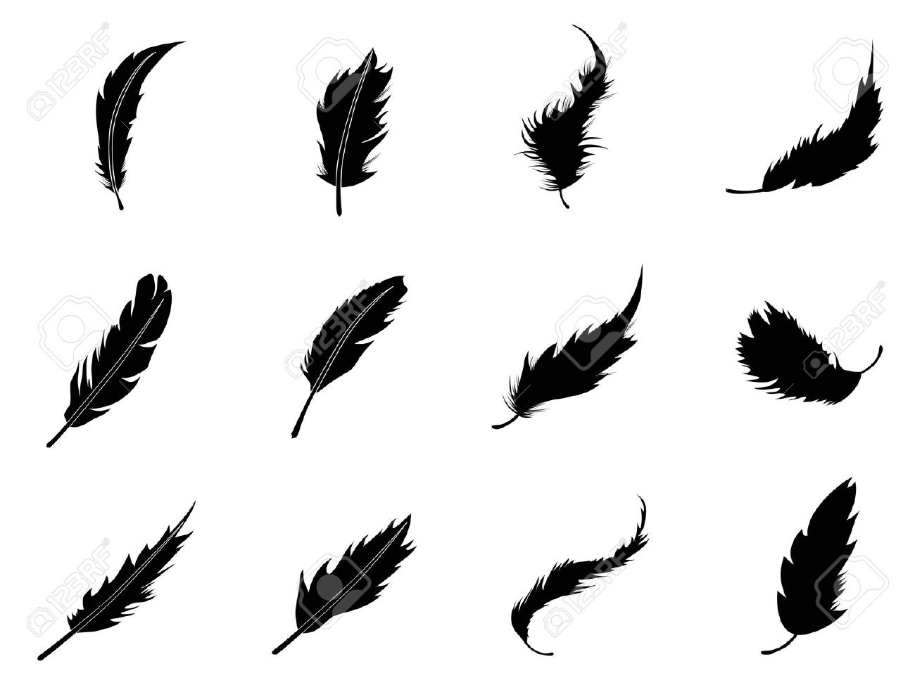 Feather Silhouette Vector Free At Collection Of