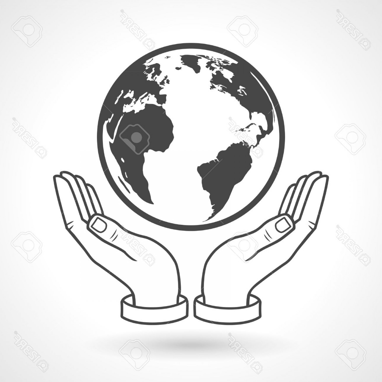 Hands Holding Earth Vector At Collection Of Hands