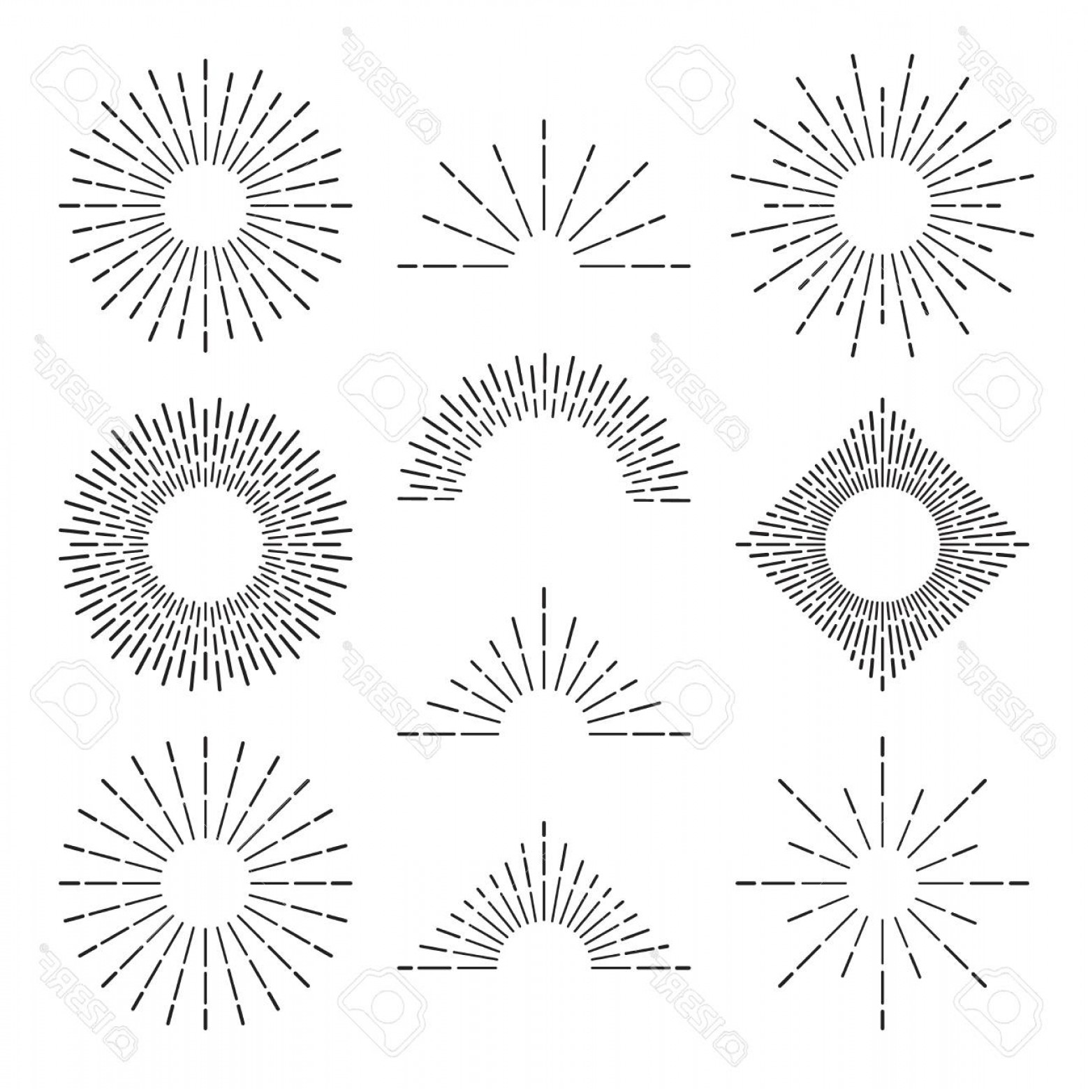 Line Burst Vector At Collection Of Line Burst Vector