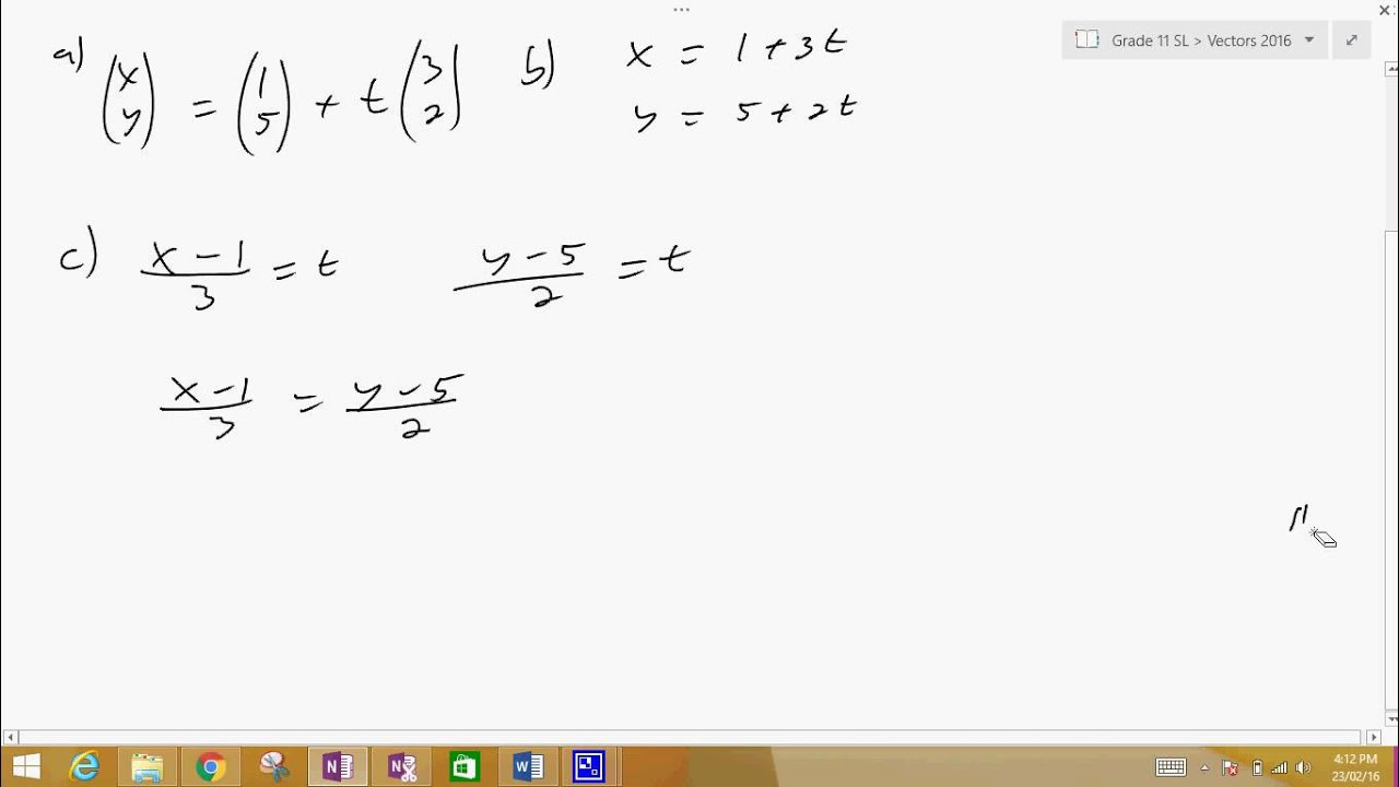 Parametric Vector At Collection Of Parametric Vector