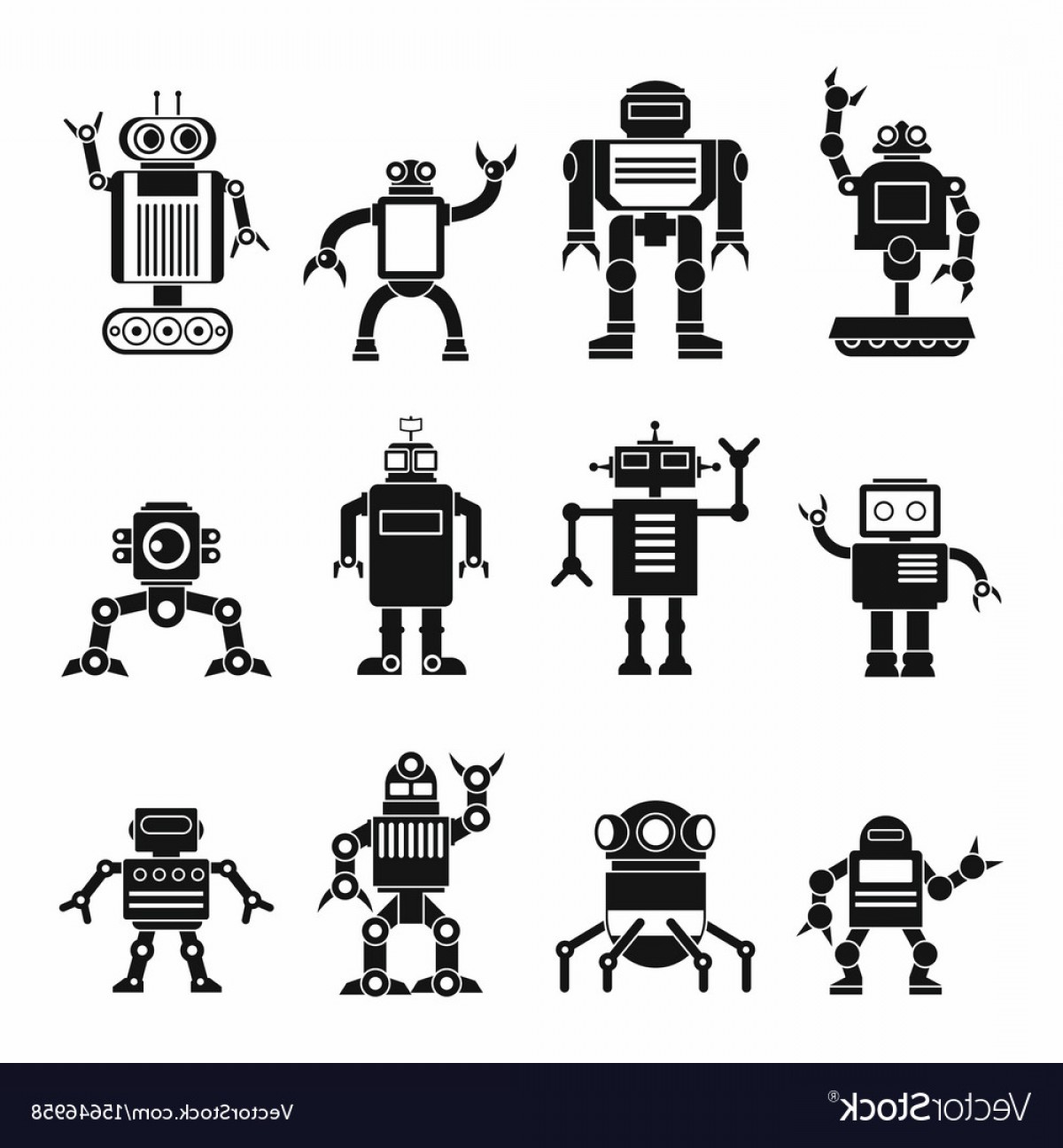 Robot Silhouette Vector at Vectorified.com | Collection of Robot Silhouette Vector free for ...