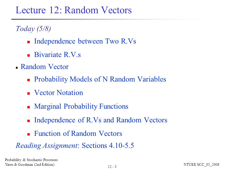 Stochastic Vector At Collection Of Stochastic Vector