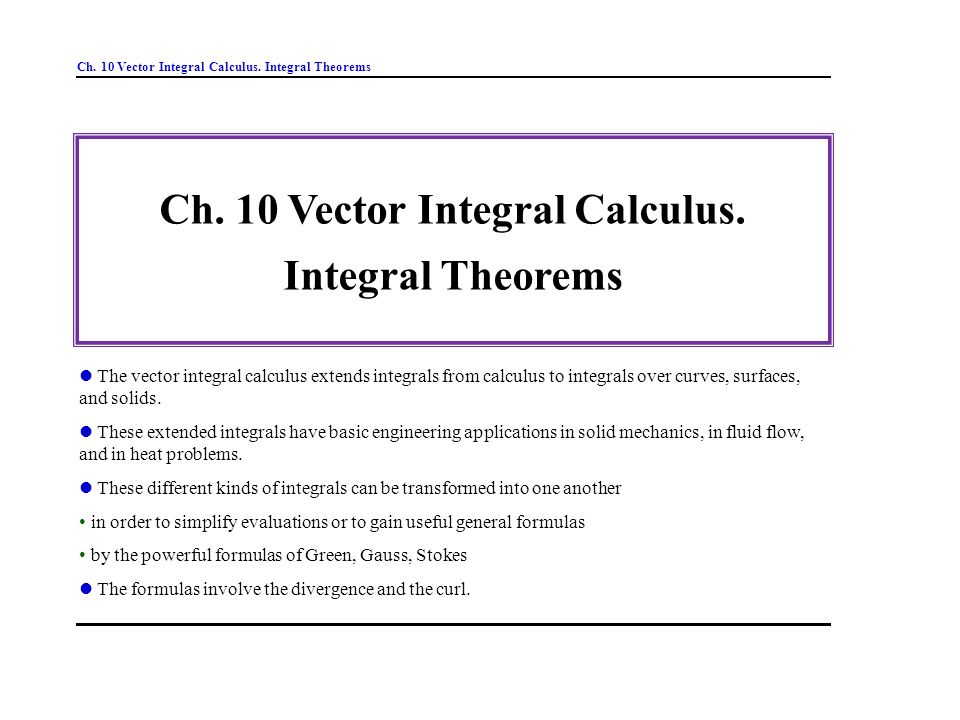 Vector Calculus Formulas At Collection Of Vector