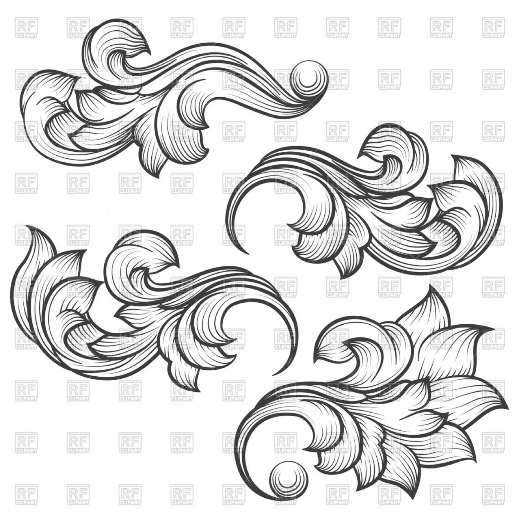 Vector Scroll Work At Collection Of Vector Scroll