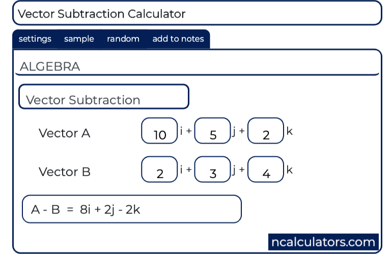 Vector Subtraction Calculator At Collection Of Vector