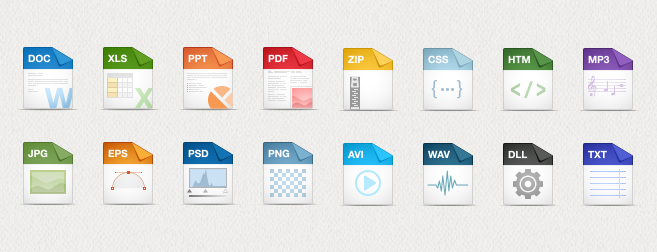 File Extension Icon Set At Collection Of File