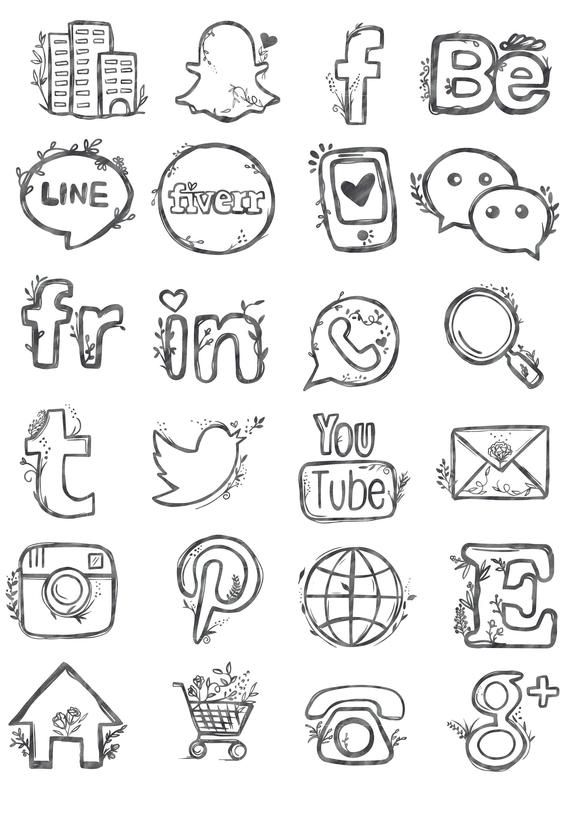 Hand Drawn Social Media Icon At Collection Of Hand
